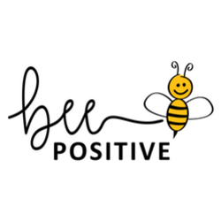 Bee Positive Optimistic Bee Lettering Sticker