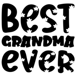 Best Grandma Ever Star Lettering Sticker