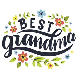 Best Grandma Hand Drawn Floral Lettering Sticker