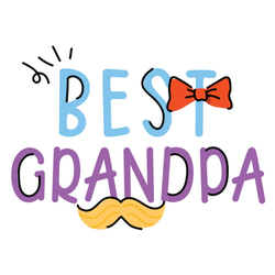 Best Grandpa Doodle Lettering Sticker