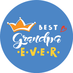Best Grandpa Ever Lettering Blue Sticker