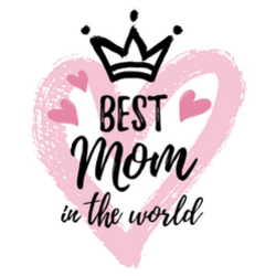 Best Mom In The World Pink Heart Sticker