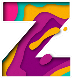 Paper Cut Letter Z Sticker
