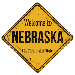 Welcome To Nebraska The Cornhusker State Yellow Sign Sticker