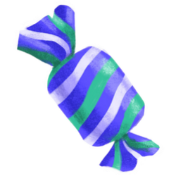 Blue And Green Candy Wrapper Sticker