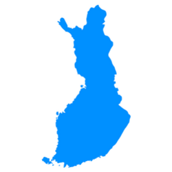 Blue Map Of Finland Sticker