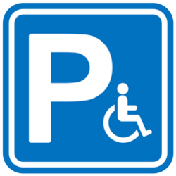 Blue Square Parking Sign Wheelchair Sticker