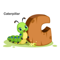 Bold Font Alphabet C For Caterpillar Sticker