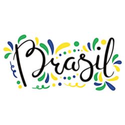 Brazil Calligraphy Lettering Sticker