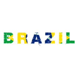 Brazil Flag Lettering Sticker