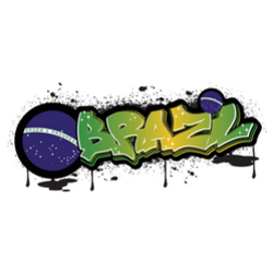 Brazil Graffiti Lettering Typography Sticker
