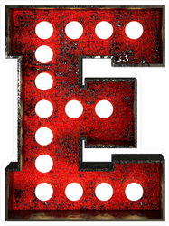 Broadway Style Light Bulb Font Letter E Sticker