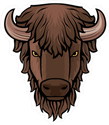 Brown Buffalo Head Sticker