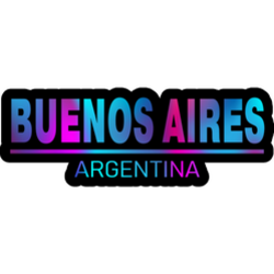 Buenos Aires Argentina Gradient Lettering Sticker