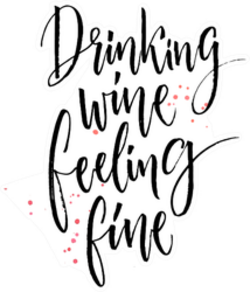 Drinking Wine Feeling Fine Calligraphy Saying Sticker