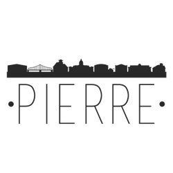 Pierre South Dakota City Skyline Lettering Sticker