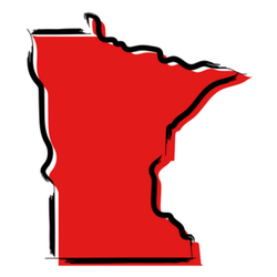 Stylized Red Sketch Map Of Minnesota Sticker
