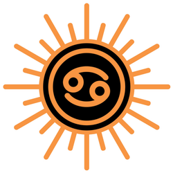Cancer Zodiac Astrology Sunburst Sticker
