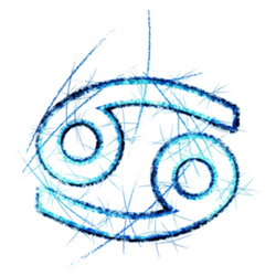 Cancer Zodiac Blue Symbol On White Sticker