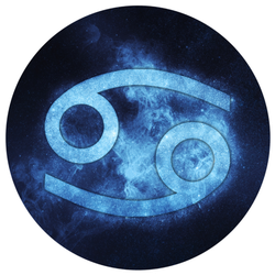 Cancer Zodiac Sign Blue Galaxy Sticker