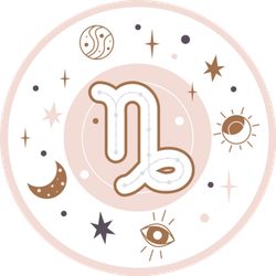 Capricorn Horoscope Pastel Pink Circle Sticker