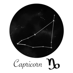 Capricorn Star Circular Zodiac Constellation Sticker
