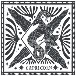 Capricorn Zodiac Sign Square Horoscope Sticker