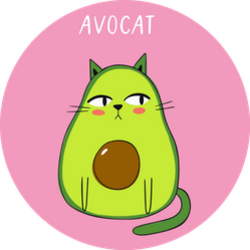 Cartoon Avocado Cat Cute Sticker