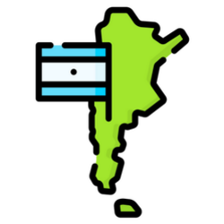 Cartoon Map Of Argentina Sticker