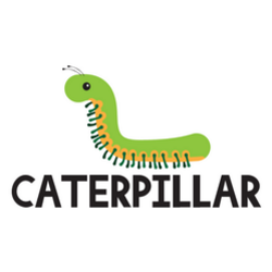 Caterpillar Illustration Lettering Sticker