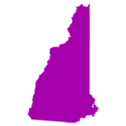 Purple Map Of The State Of New Hampshire Sticker