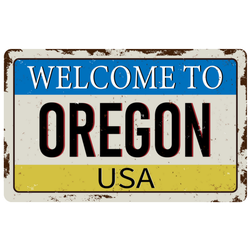 Welcome To Oregon USA Vintage Sign Sticker
