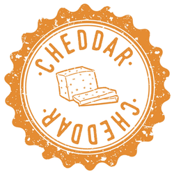 Cheddar Cheese Circle Logo Sticker