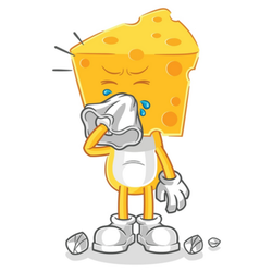 Cheese Head Blowing Nose Character Sticker