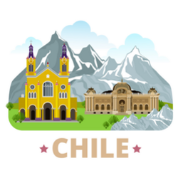 Chile Country Badge Cartoon Sticker
