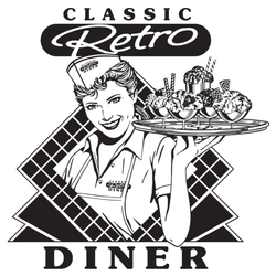 Classic 50's Diner Waitress Sticker