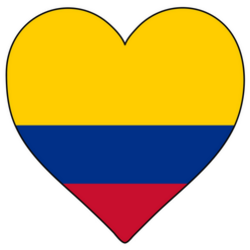 Colombia Heart Shape Flag Sticker