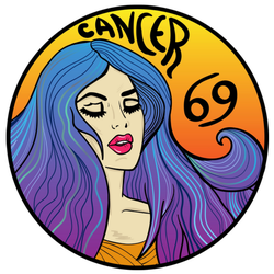Colorful Cartoon Style Cancer Girl Sticker