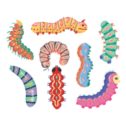 Colorful Caterpillars Illustration Sticker