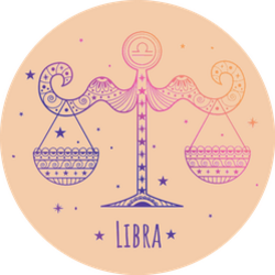 Colorful Gradient Zodiac Sign Libra Sticker