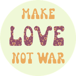 Colorful Illustration Make Love Not War 70s Sticker