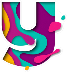 Colorful Paper Cut Letter Y Sticker