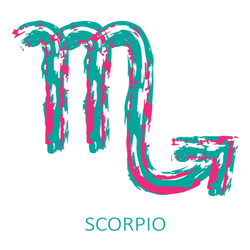 Colorful Scorpio Sign Lettering Sticker