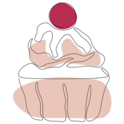 Continuous Line Abstract Cupcake Sticker