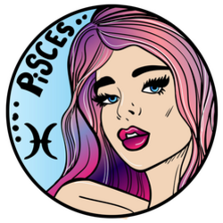 Cool Cartoon Style Pisces Girl Sticker