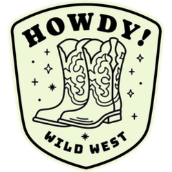 Cowgirl Line Art Howdy Wild West Sticker