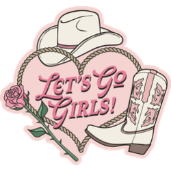 Cowgirl Theme Let's Go Girls Sticker