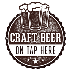 Craft Beer On Tap Here Bar Sign Sticker