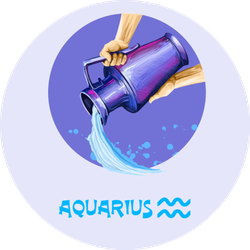 Creative Digital Illustration Aquarius Sticker