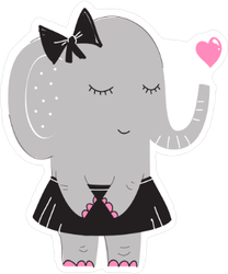Cute Cartoon Elephant in Tutu Sticker